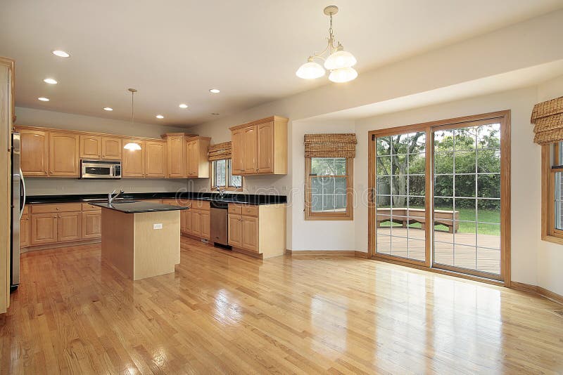 Empty House Interior with New Hardwood Floor Stock Photo - Image of ...
