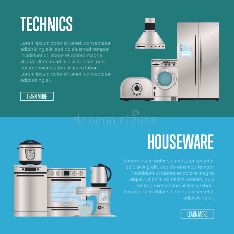 Kitchen Electronic Houseware Technics Posters Stock Vector ...