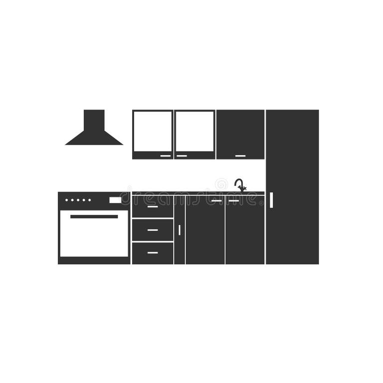 Kitchen Element Furniture Illustration Stock Vector - Illustration of ...