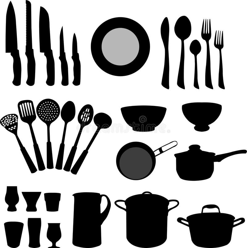 Kitchen elements - vector stock vector. Illustration of cover - 10884167