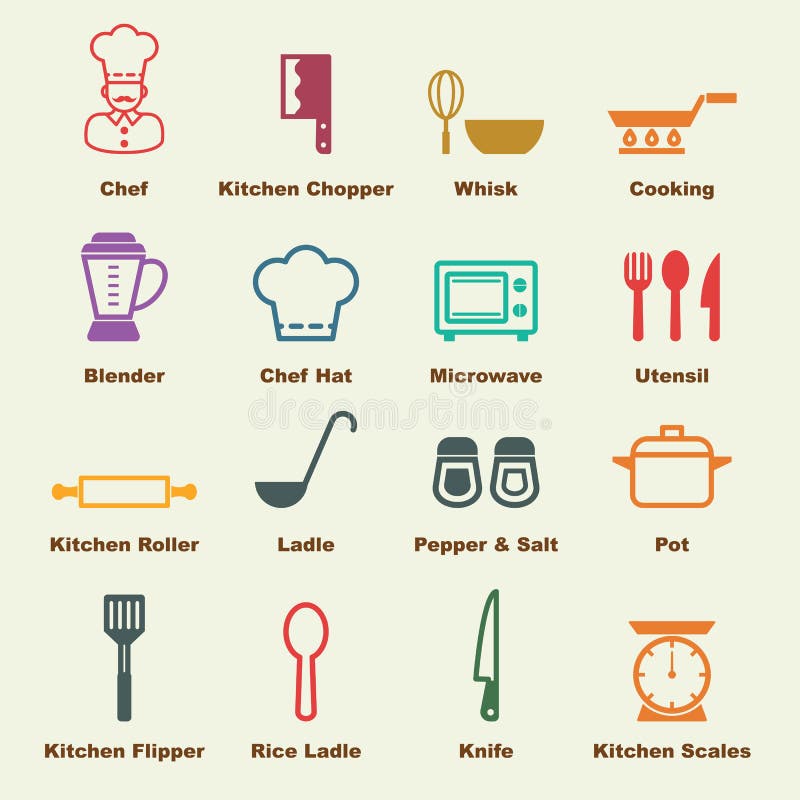 Kitchen elements stock vector. Illustration of ladle - 60695132