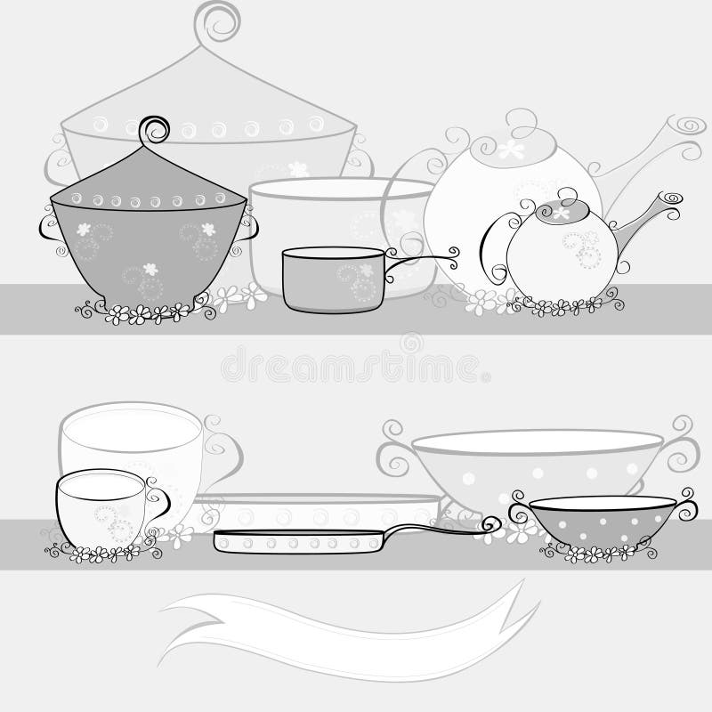 Kitchen Equipment Icon Set Include Refrigerator, Fringe, Kitchen ...