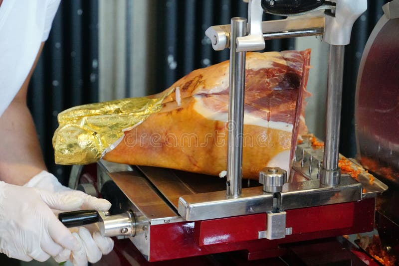Slicing cold cuts stock photo. Image of meat, aperitif - 159528688