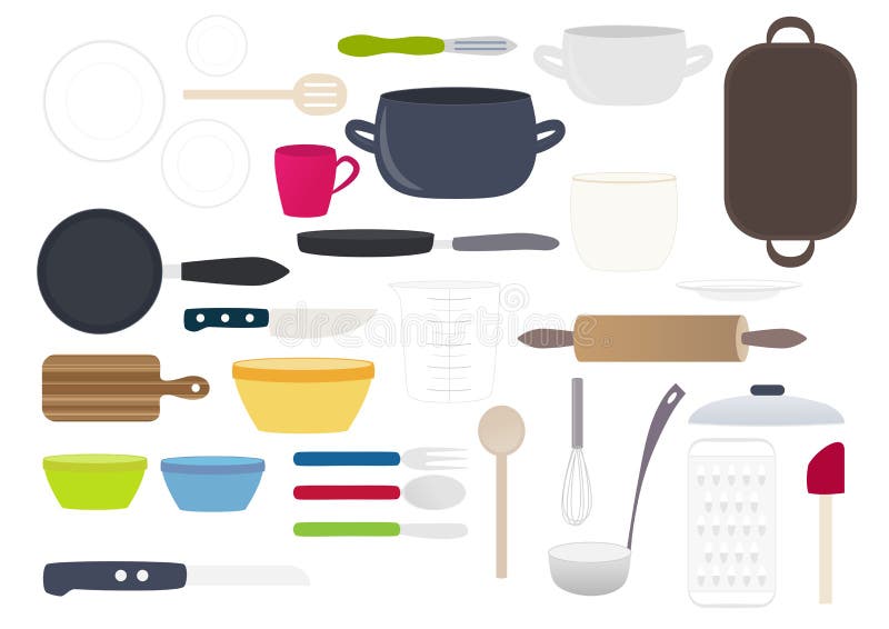 Kitchen Equipment Vector Collection Stock Vector - Illustration of ...