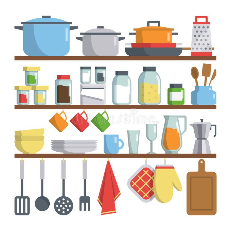 Kitchen Shelf Vector Stock Illustrations – 8,740 Kitchen Shelf Vector ...