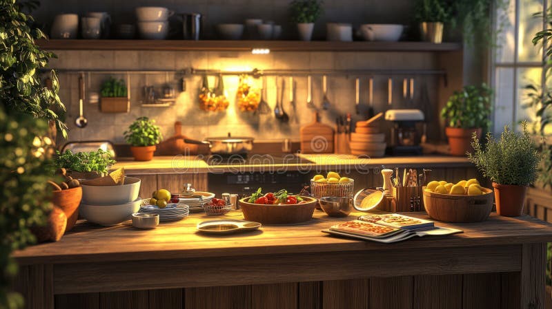 Kitchen Essentials Backdrop, a Cozy Kitchen Essentials Backdrop with a ...