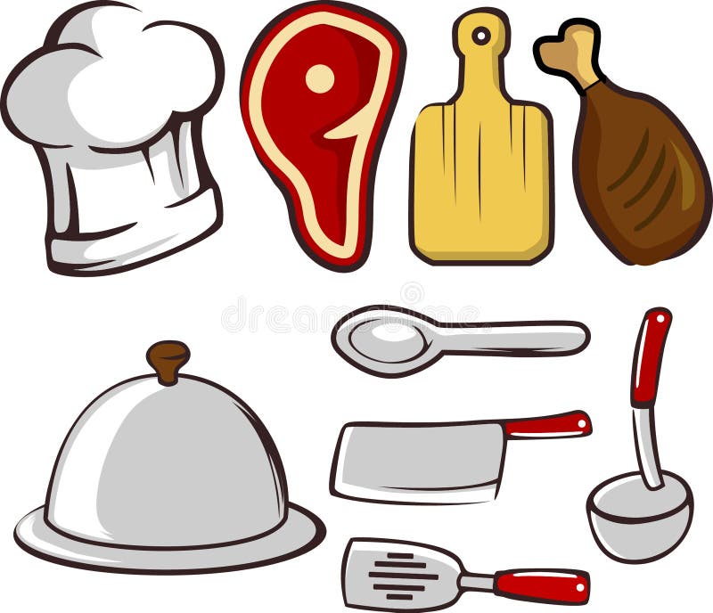 Kitchen Essentials Vector. Isolated on White Background. Stock Vector ...