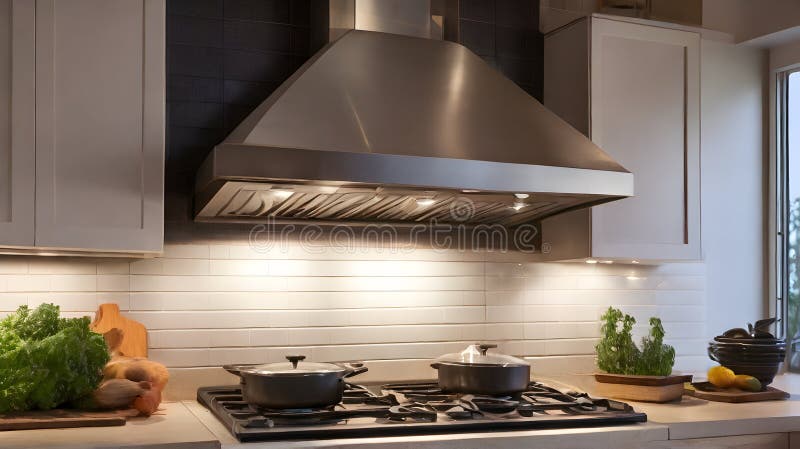 Kitchen Exhaust Fan in Kitchen Stock Illustration - Illustration of ...