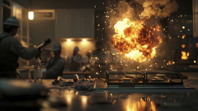 Kitchen Explosion Incident Urban Setting Action Scene Intense ...