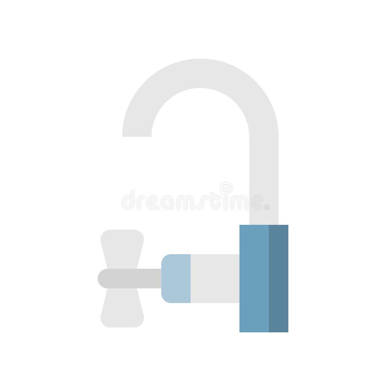 Kitchen Faucet or Water Tap, Flat Design Icon Stock Vector ...