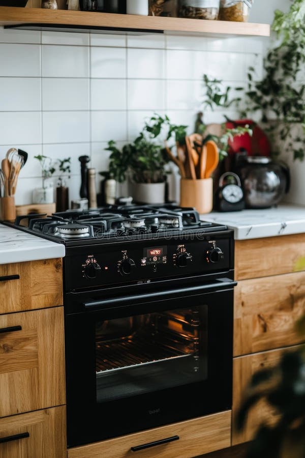 The Kitchen Features Modern Amenities Including a Marble Range Hood ...