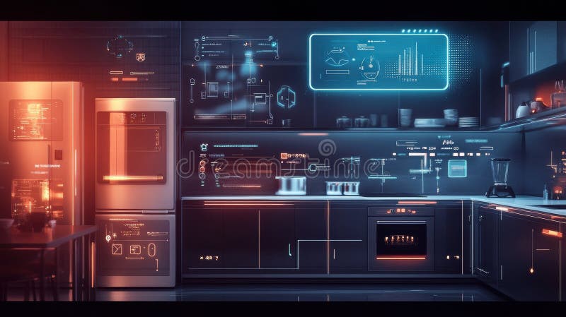 The Kitchen Features Smart Appliances with Digital Displays, Merging ...