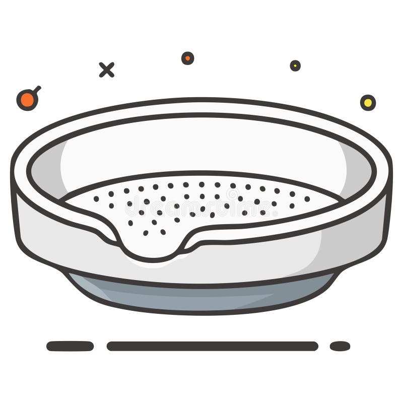 Kitchen Filter and Sieve Illustration with Perforated Bottom in Flat ...