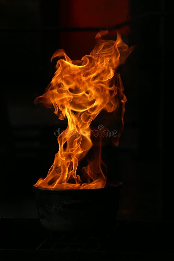 Kitchen Fire, Deep Fat Fryer on Fire Stock Photo - Image of chip ...
