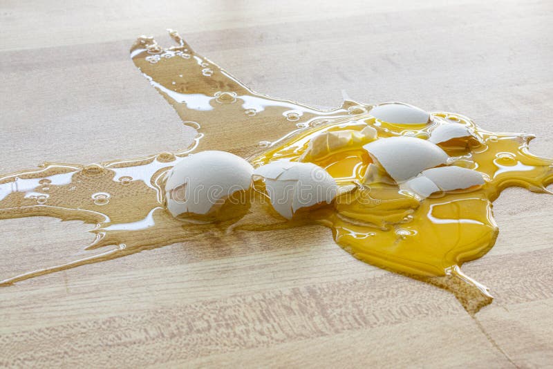 Kitchen Floor Mess with Broken Egg Stock Photo - Image of copy, protein ...