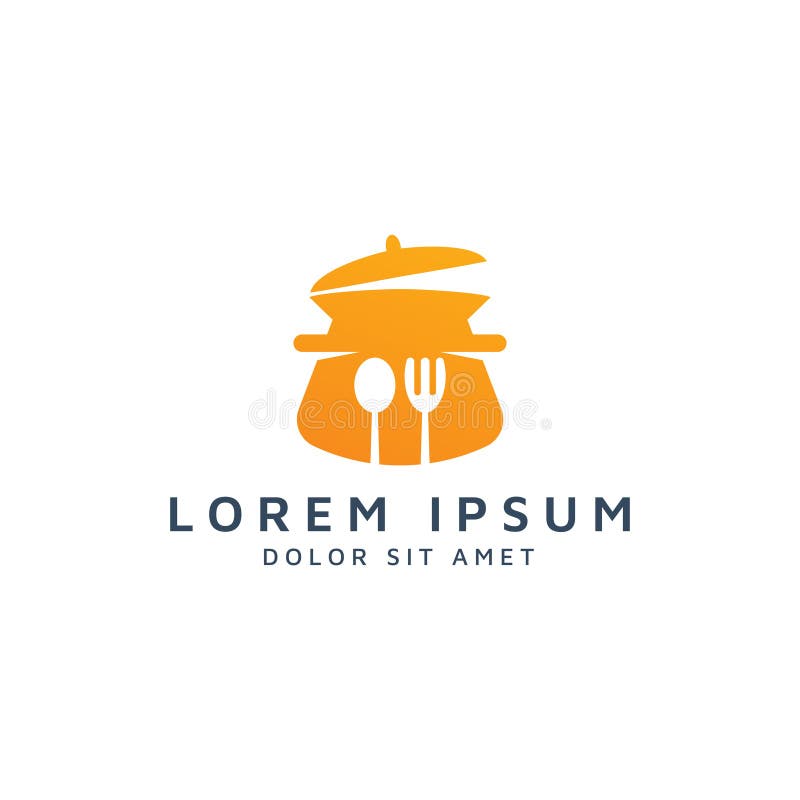 Kitchen and Food Negative Space Logo Design Stock Vector - Illustration ...
