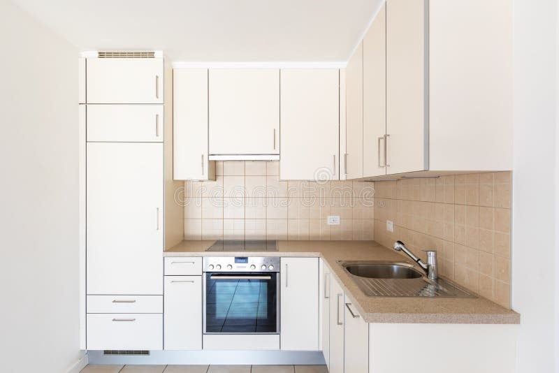 Kitchen front view detail stock image. Image of basin - 157798063