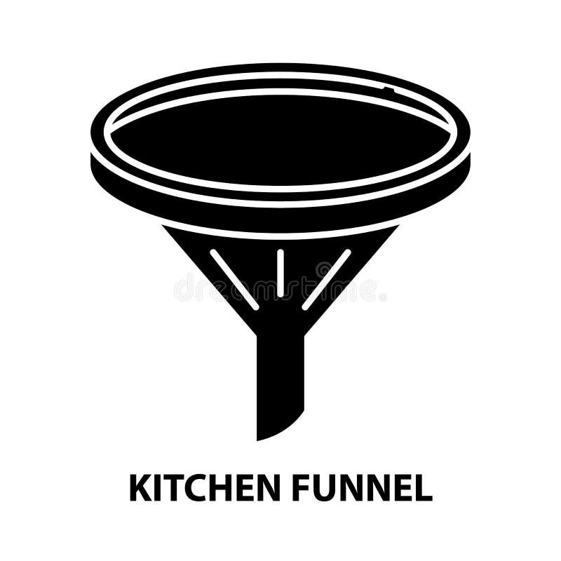 Kitchen Funnel Icon, Black Vector Sign with Editable Strokes, Concept ...