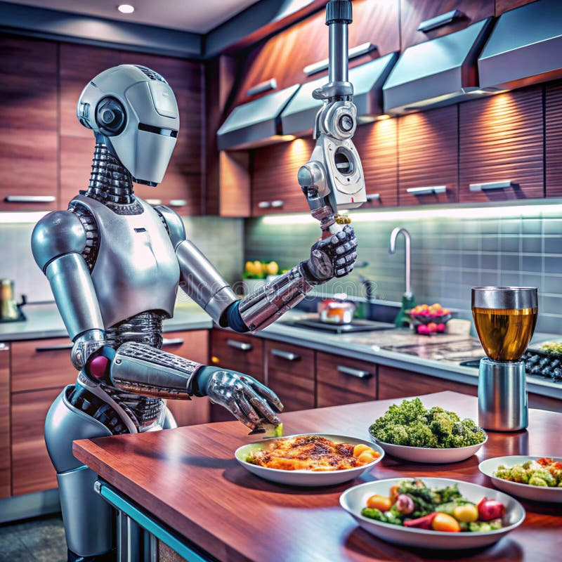 Kitchen of the Future: AI-controlled Kitchen. Stock Illustration ...