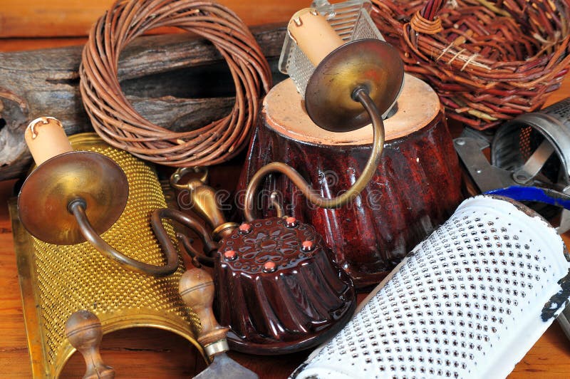 Kitchen garbage antique stock photo. Image of rusty, basket - 18409698