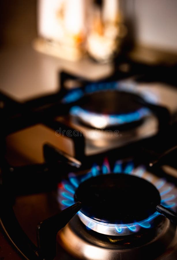 Kitchen gas burner flame stock image. Image of circular - 243074263