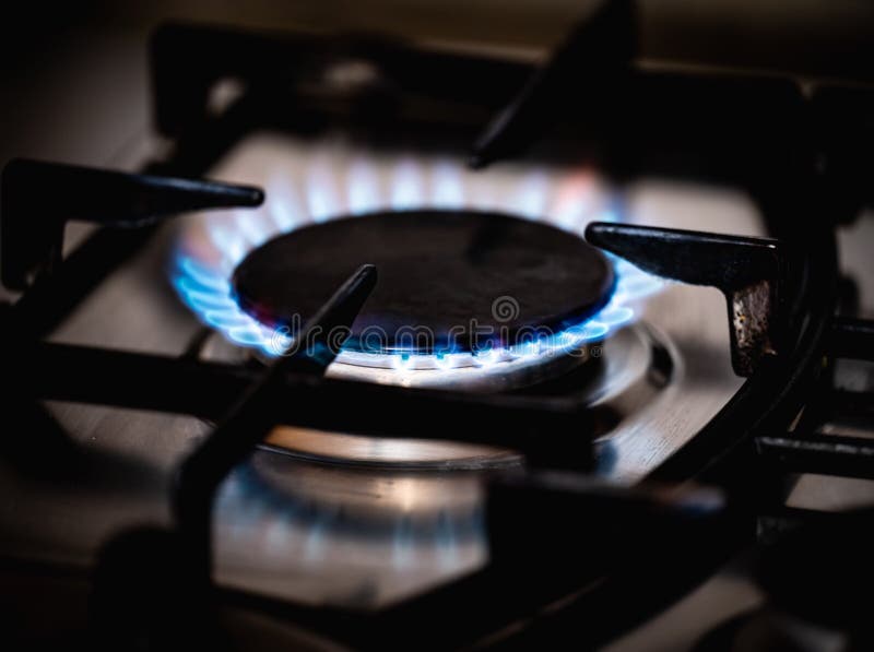 Kitchen gas burner flame stock photo. Image of fuel - 243074510