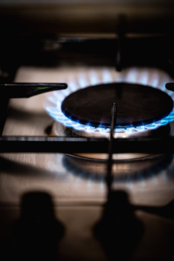 Kitchen gas burner flame stock image. Image of flammable - 243074511