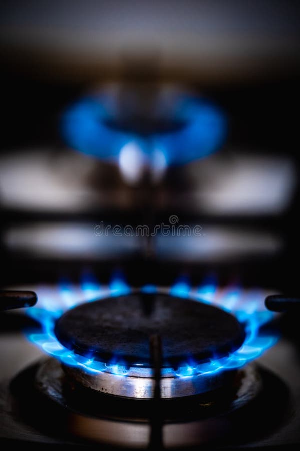 Kitchen gas burner flame stock image. Image of blue - 243074545