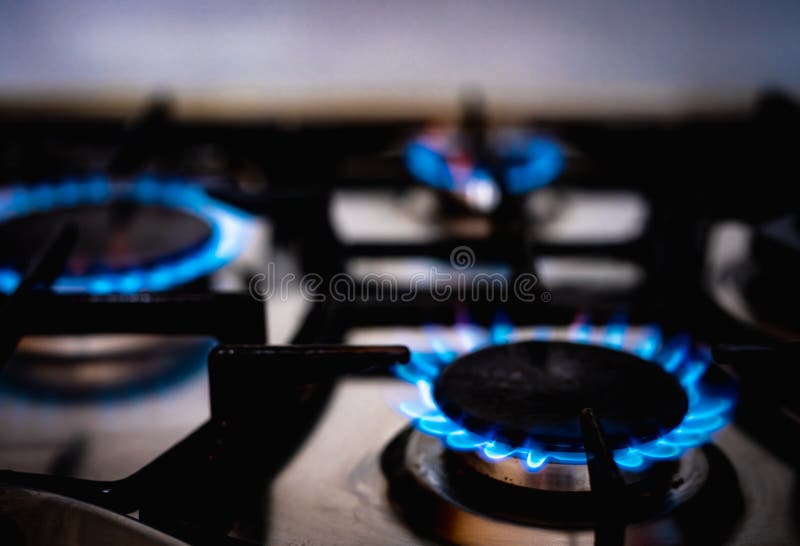Kitchen gas burner flame stock image. Image of domestic - 243291245