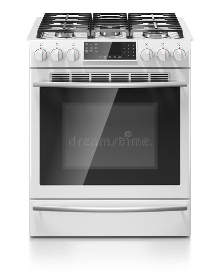 Kitchen Gas Stove. Front View Stock Illustration - Illustration of view ...