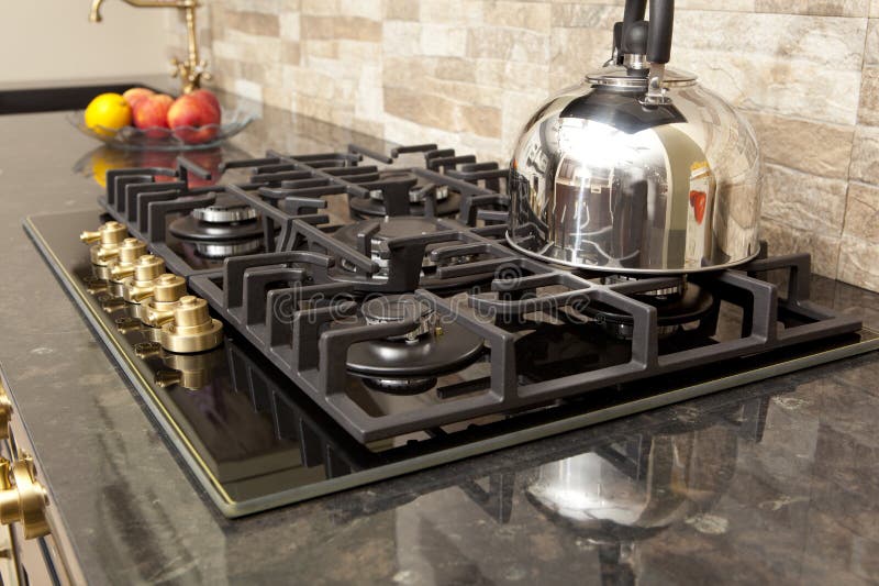 Kitchen Gas Stove in the Kitchen Stock Image - Image of danger, caution ...