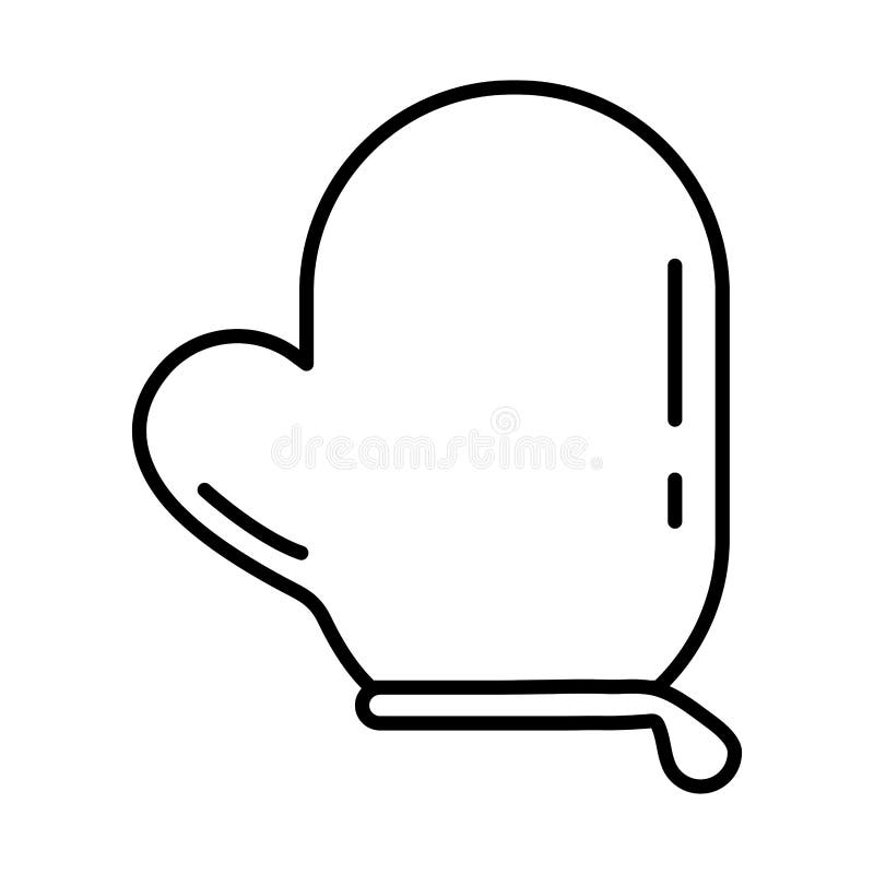 Baking Glove Mitt To Hold Hot Objects Monochrome Sketch Outline Stock ...