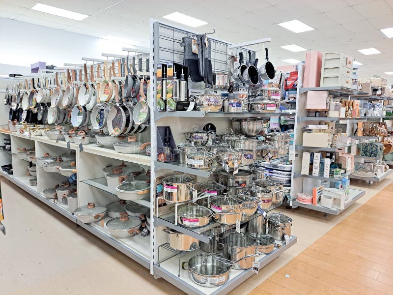 Kitchen Goods Store Counter Pans Pots Assortment Stock Photos - Free ...