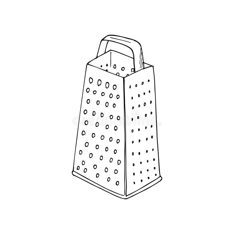 Kitchen Grater. Hand Drawn Kitchen and Cooking Illustration Stock ...