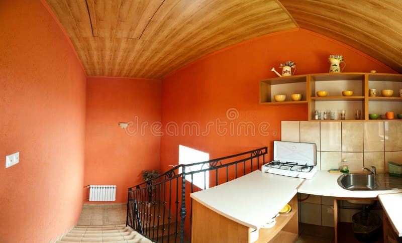 Kitchen in hallway stock photo. Image of stair, indoors - 20224014