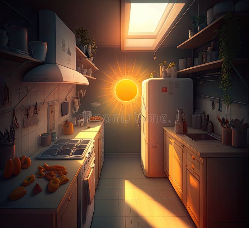 Kitchen, High Quality, Made in Ai Stock Illustration - Illustration of ...