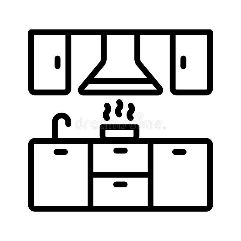 Kitchen Hood Icon Creatively Designed in Line Style Stock Vector ...