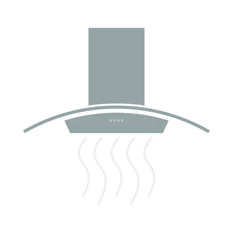 Kitchen Hood with Cupboards and Appliances Black and White Layout ...