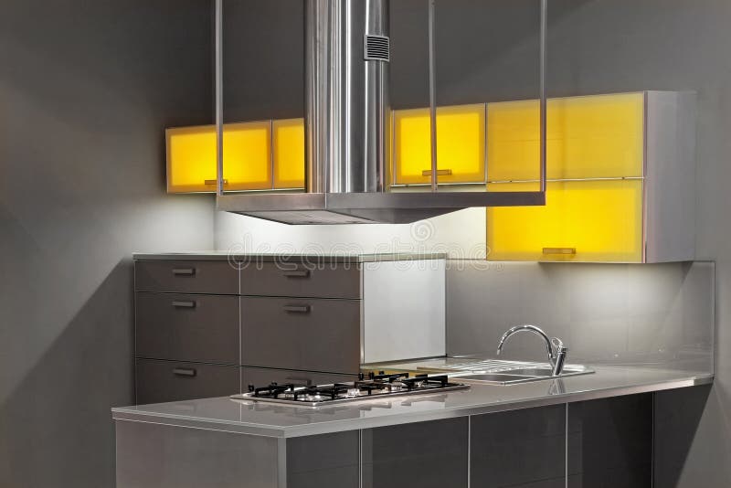 Kitchen horizontal stock photo. Image of cooking, metallic - 4263674