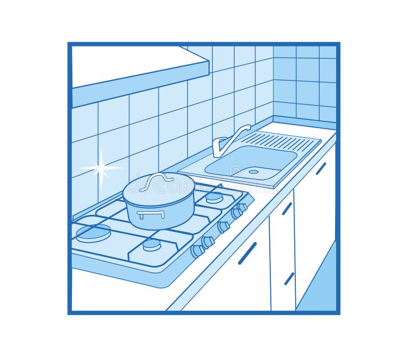 Kitchen Icon stock vector. Illustration of tile, cyan - 4657800