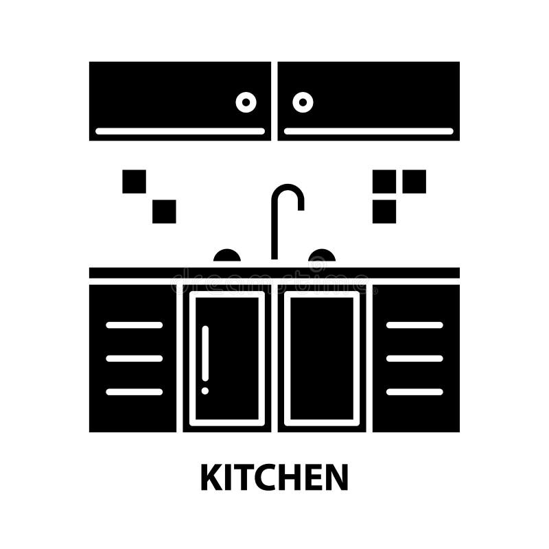 Kitchen Icon, Black Vector Sign with Editable Strokes, Concept ...