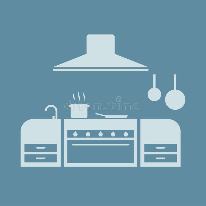 Kitchen icon stock vector. Illustration of kitchen, house - 107543513