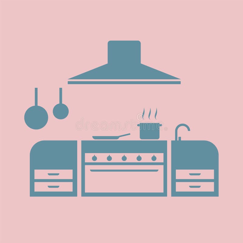 Kitchen icon stock vector. Illustration of kitchen, house - 107543513