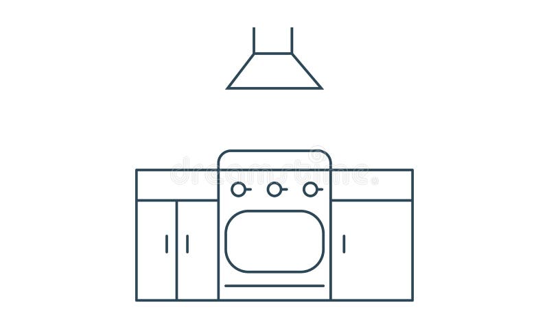 Kitchen Icon Flat Style Graphical Symbol. Stock Illustration ...