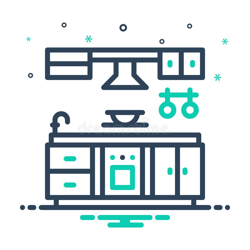Mix Icon for Kitchen, Cooking Area and Cook Stock Illustration ...