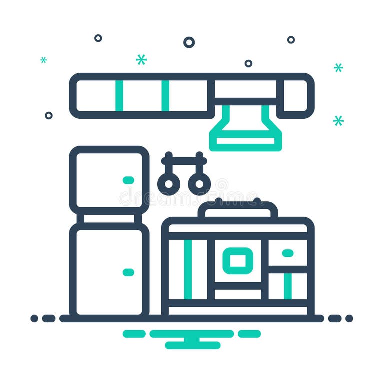 Mix Icon for Kitchen, Kitchenette and House Stock Vector - Illustration ...