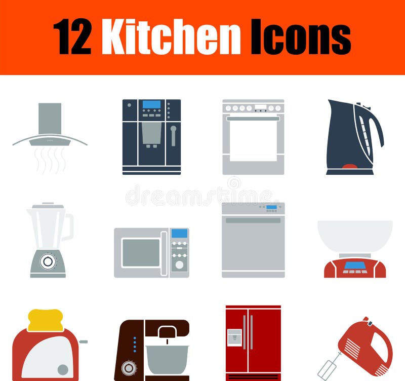 Kitchen Icon Set stock vector. Illustration of device - 207635080