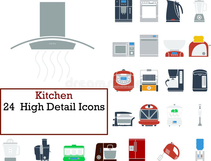 Kitchen Icon Set stock vector. Illustration of appliances - 214966206