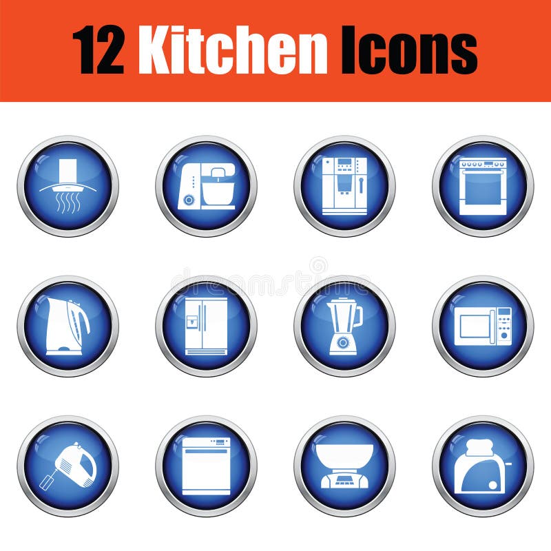 Kitchen icon set. stock vector. Illustration of dryer - 77158878
