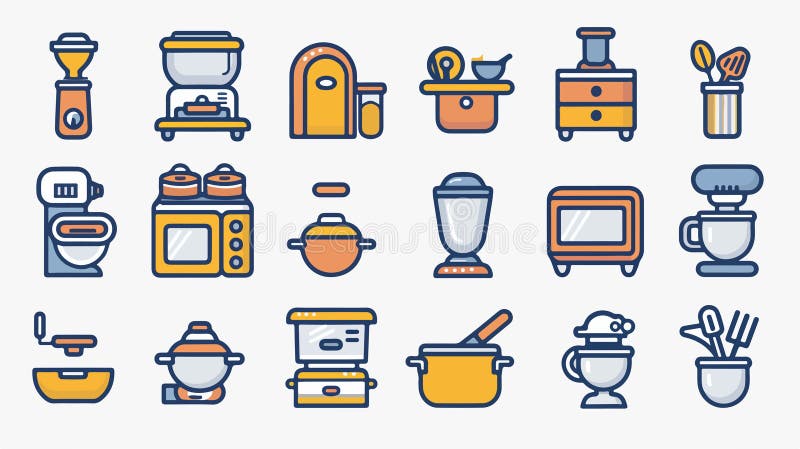 Professional Kitchen Tool Icon Set for Culinary Designs and Projects ...